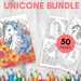 Unicorn Colouring Book Pages for Adults | Comprising 50 Pages | 50 ...