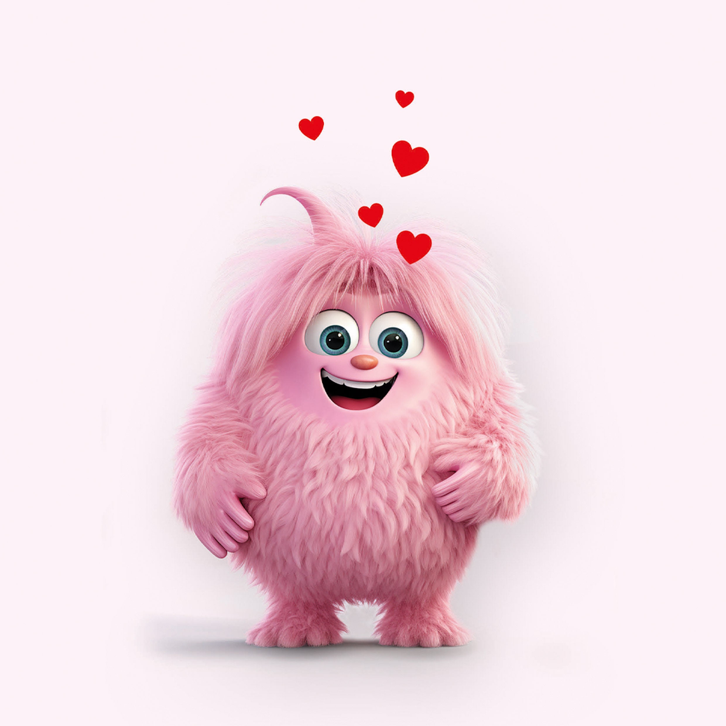 Charming Pink Furry Monster Poster: Promoting Self-love in Kids' Rooms ...