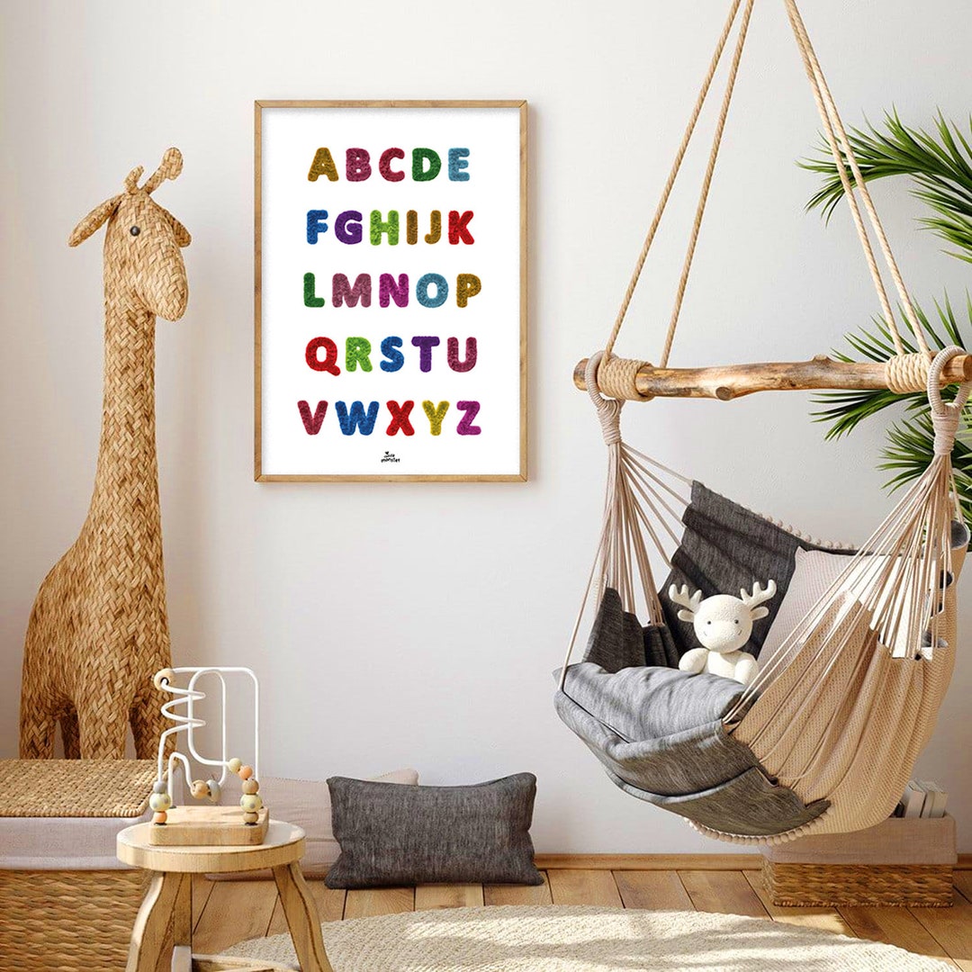 Colorful Alphabet Learning Poster Matte Vertical for Playrooms ...