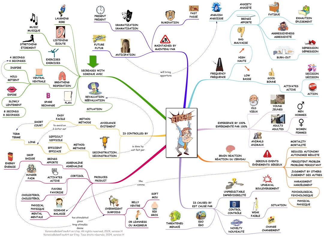 Mind Map on Stress, Its Effects on the Body, and Ways to Counter It ...