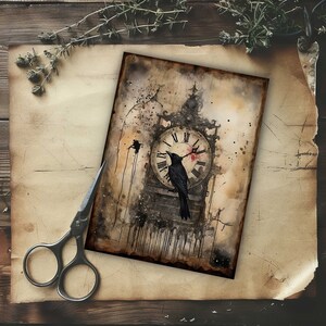 Raven Junk Journal Digital Paper, Crows, 6 Digital Journal Pages ...