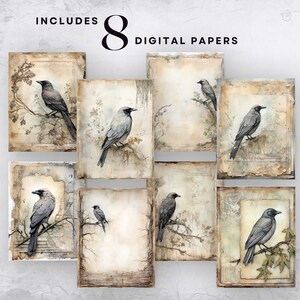 Birds Junk Journal, Vintage Birds Digital Journal Paper, Shabby Chic ...