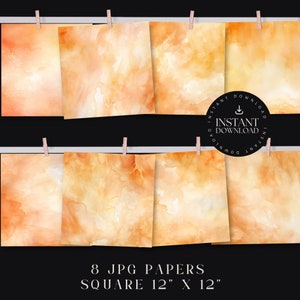 Orange Watercolor Washes Textures, Pastel Background for Commercial Use ...