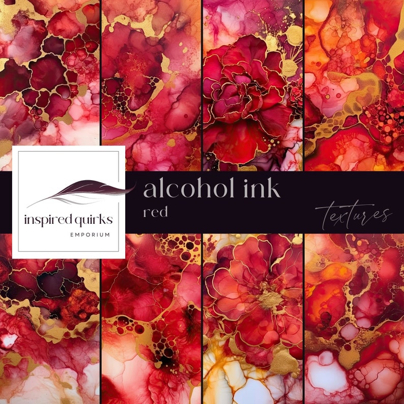 Red Alcohol Ink Texture for Photoshop, Abstract Overlays, Bright ...