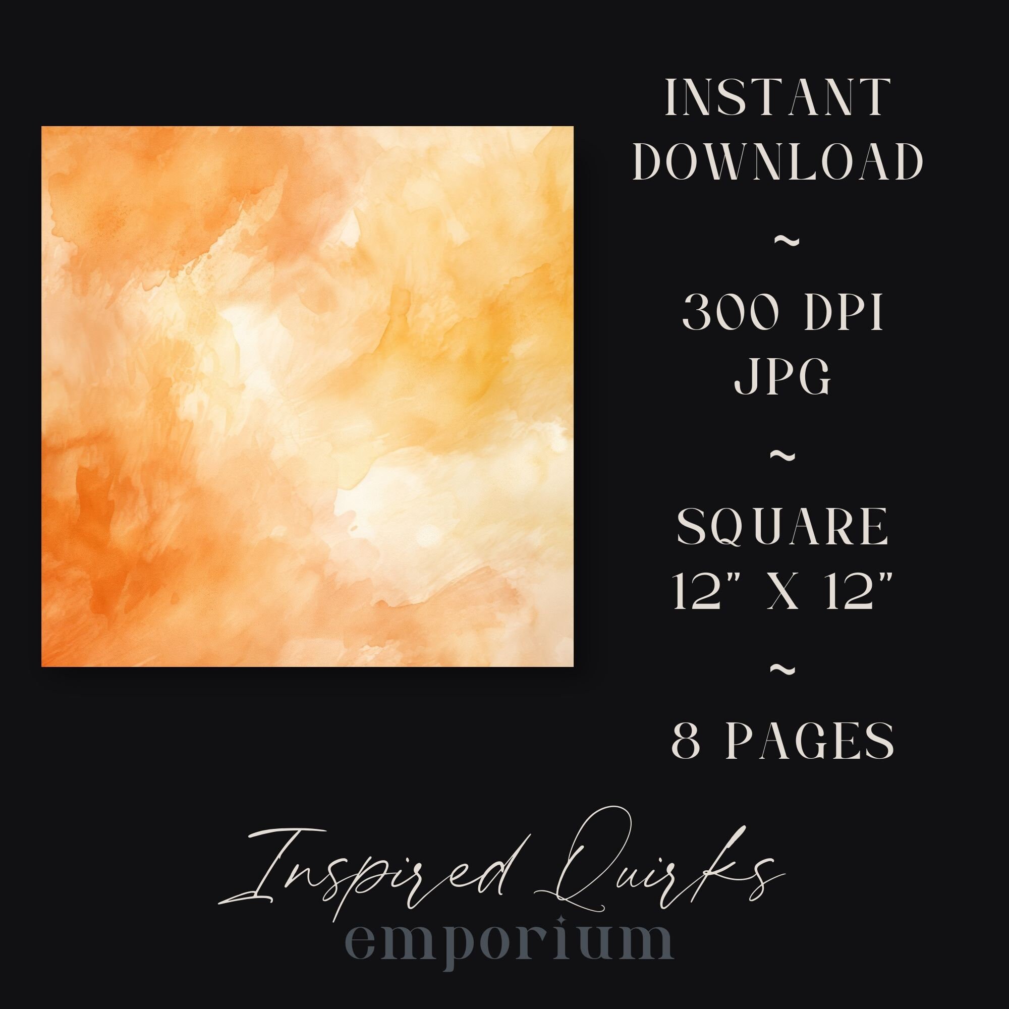 Orange Watercolor Washes Textures, Pastel Background for Commercial Use ...