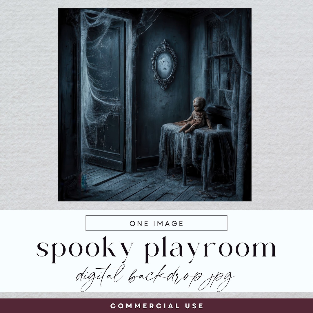 Haunted Playroom Backdrop, Creepy Room Scene, Scary Doll Papers ...