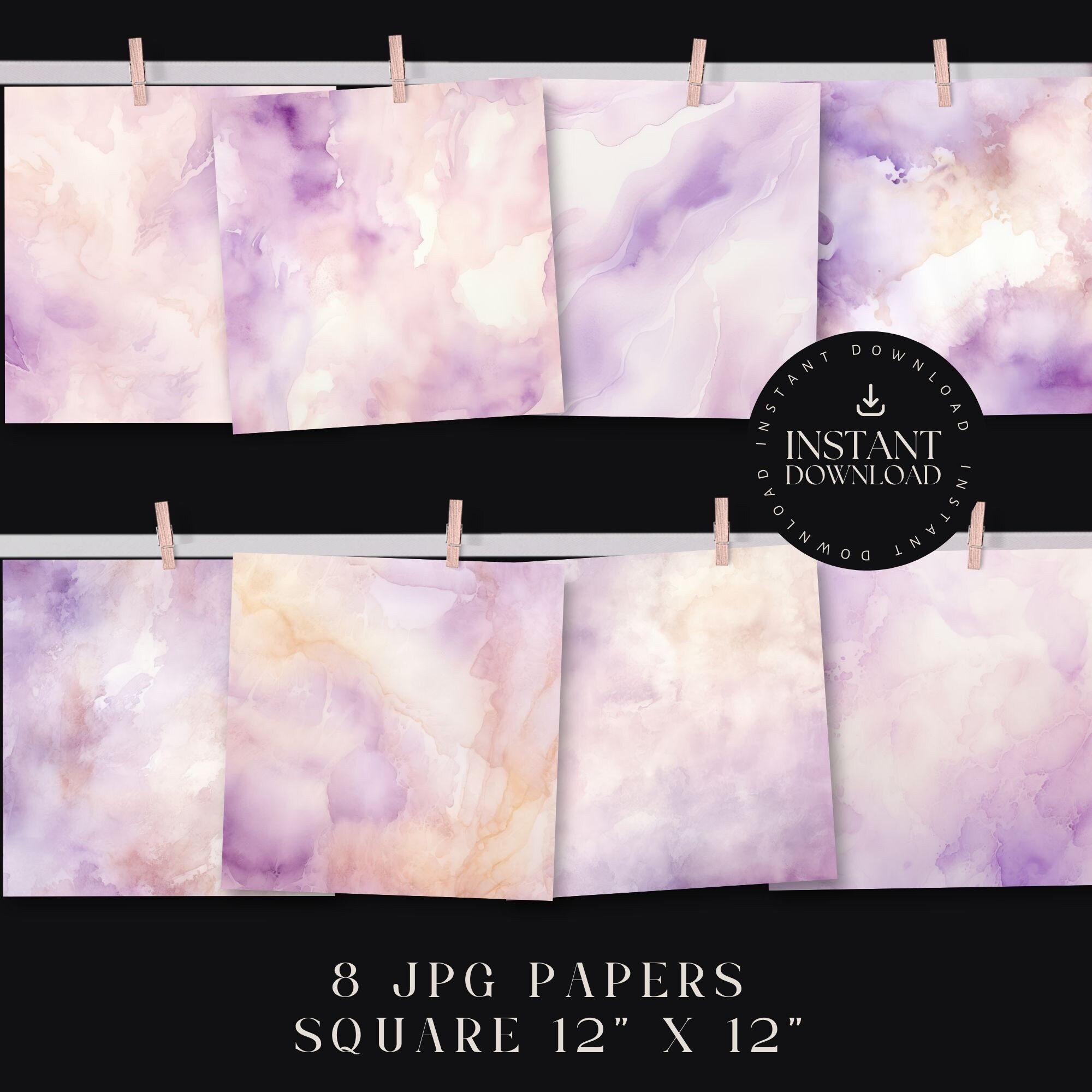 Purple Watercolor Washes Textures, Pastel Background for Commercial Use ...