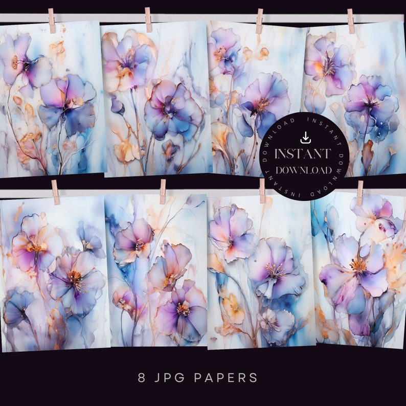 Alcohol Ink Background Digital Papers, Texture for Photoshop, Spring ...