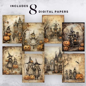 Victorian Halloween Junk Journal, Pumpkins Digital Paper, Vintage ...