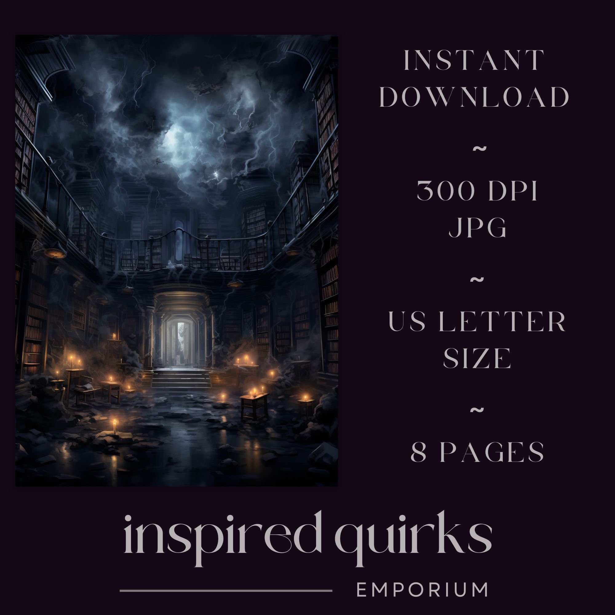 Haunted Library Digital Backdrop, Book Background, Halloween Library ...