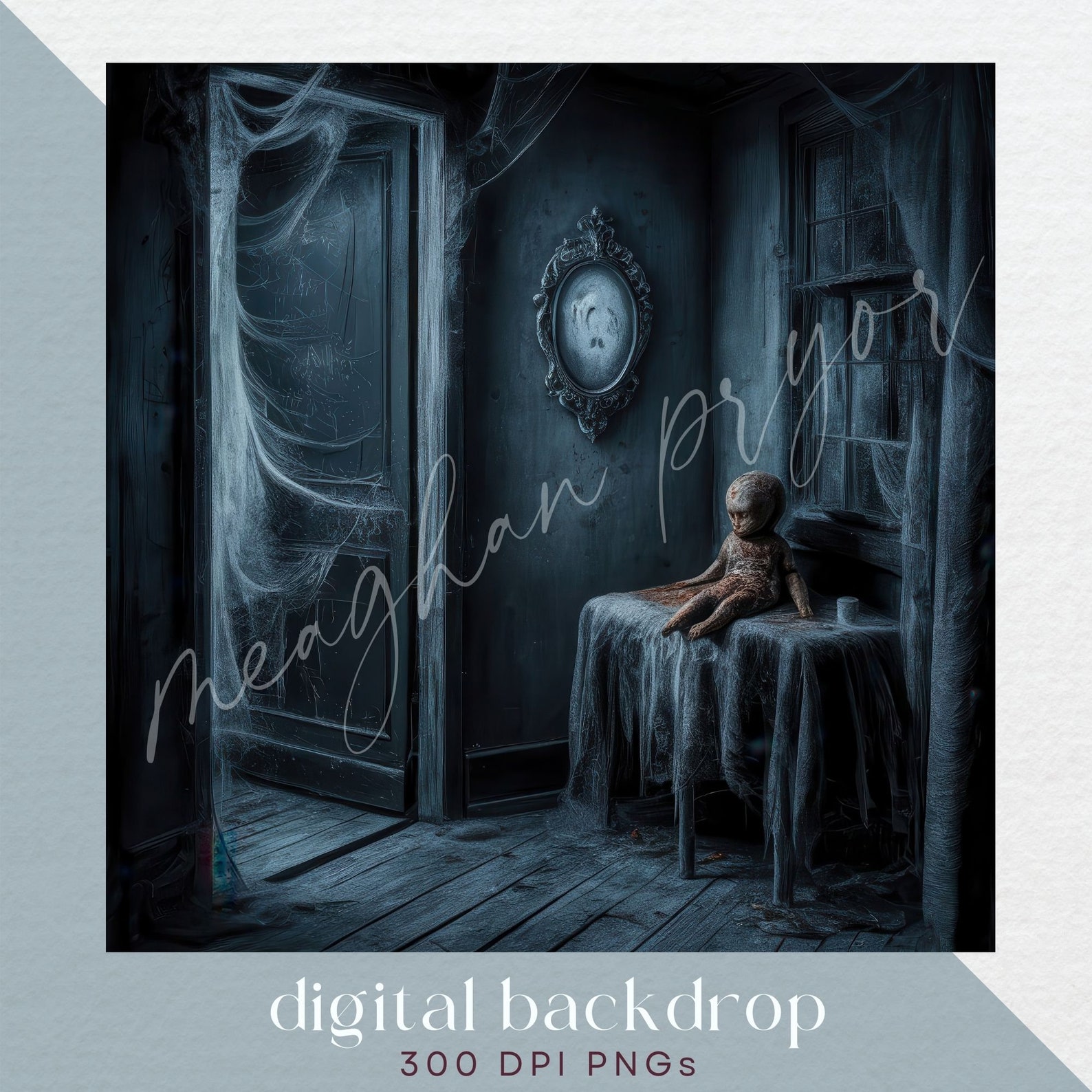 Haunted Playroom Backdrop, Creepy Room Scene, Scary Doll Papers ...