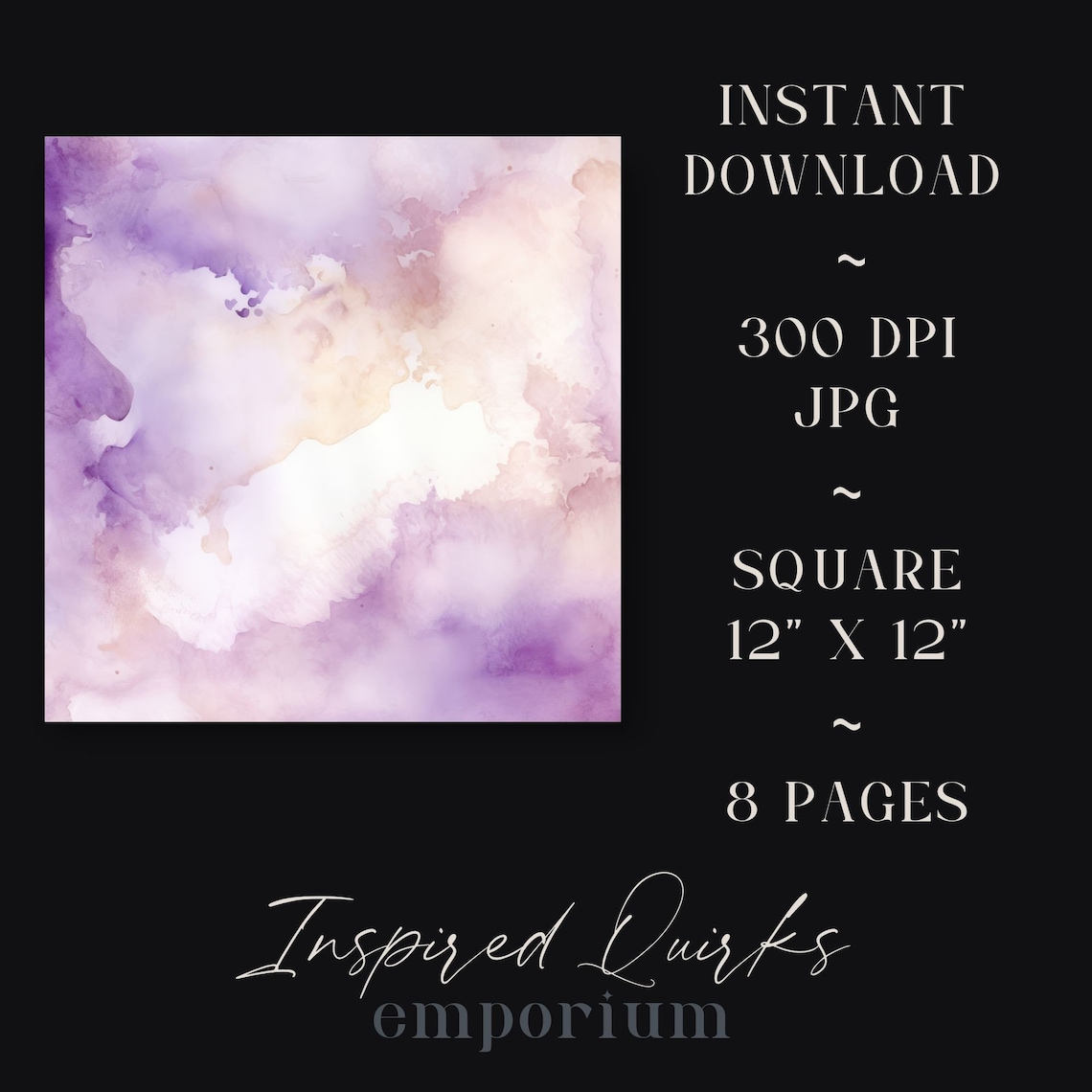Purple Watercolor Washes Textures, Pastel Background for Commercial Use ...