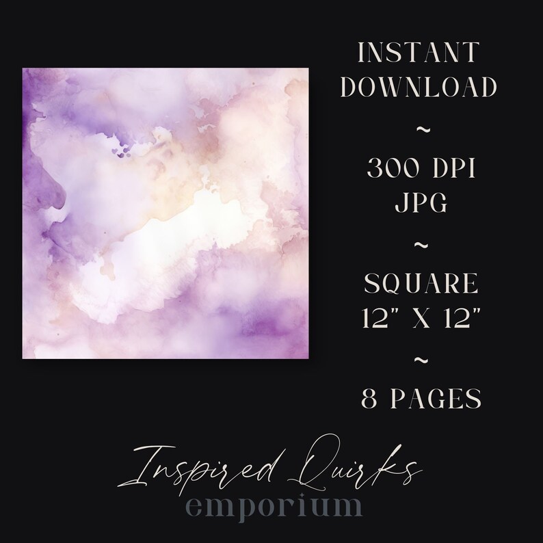 Purple Watercolor Washes Textures, Pastel Background for Commercial Use ...
