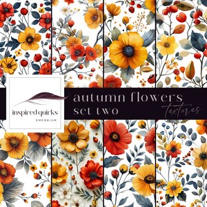 Fall Flower Background Textures, Floral Overlays, Digital Download ...
