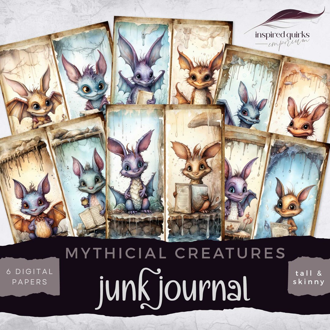 Tall and Skinny Junk Journal Printable, Fantasy Digital Papers ...