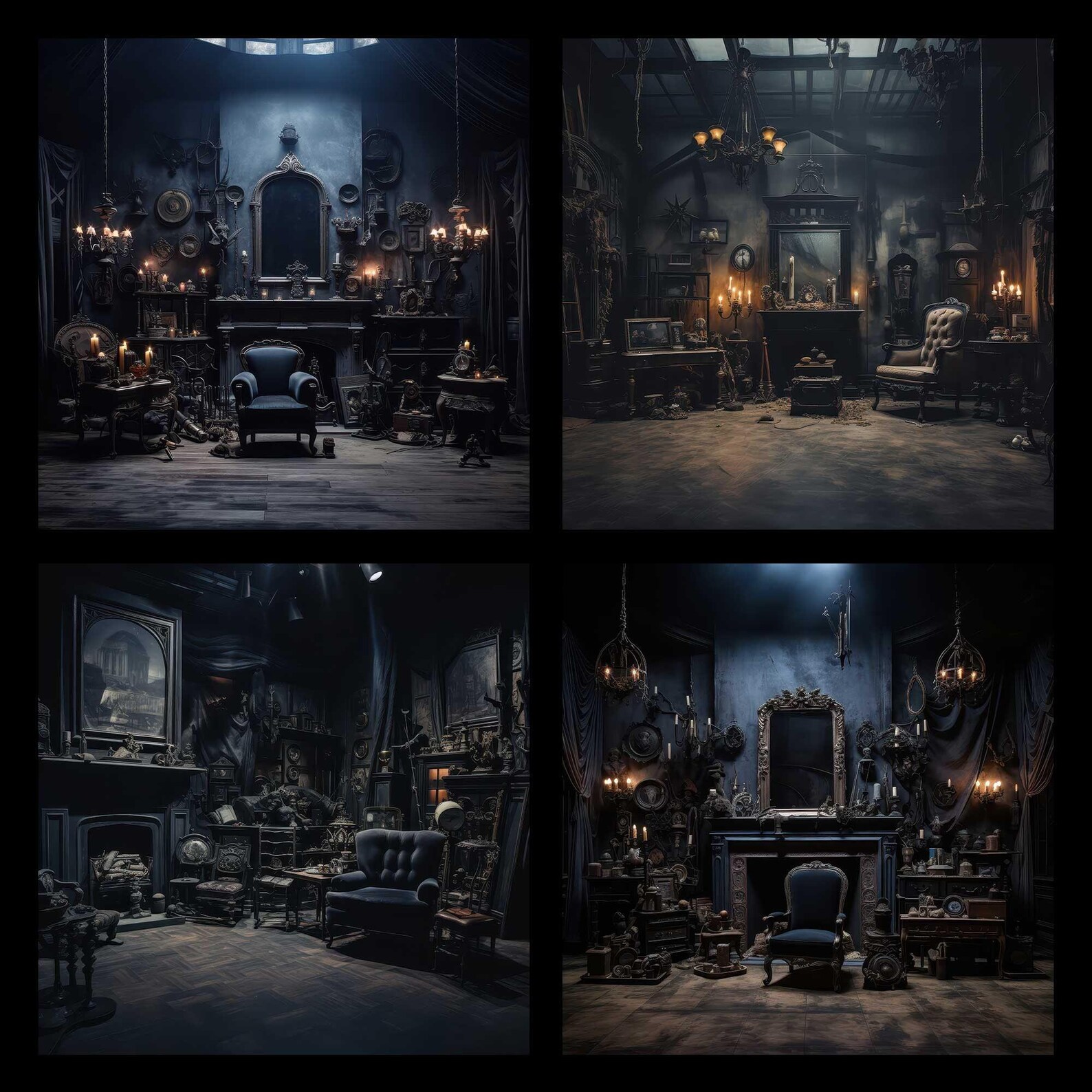 Haunted Mansion Backdrop, Rustic Living Room Background, Old House Junk ...