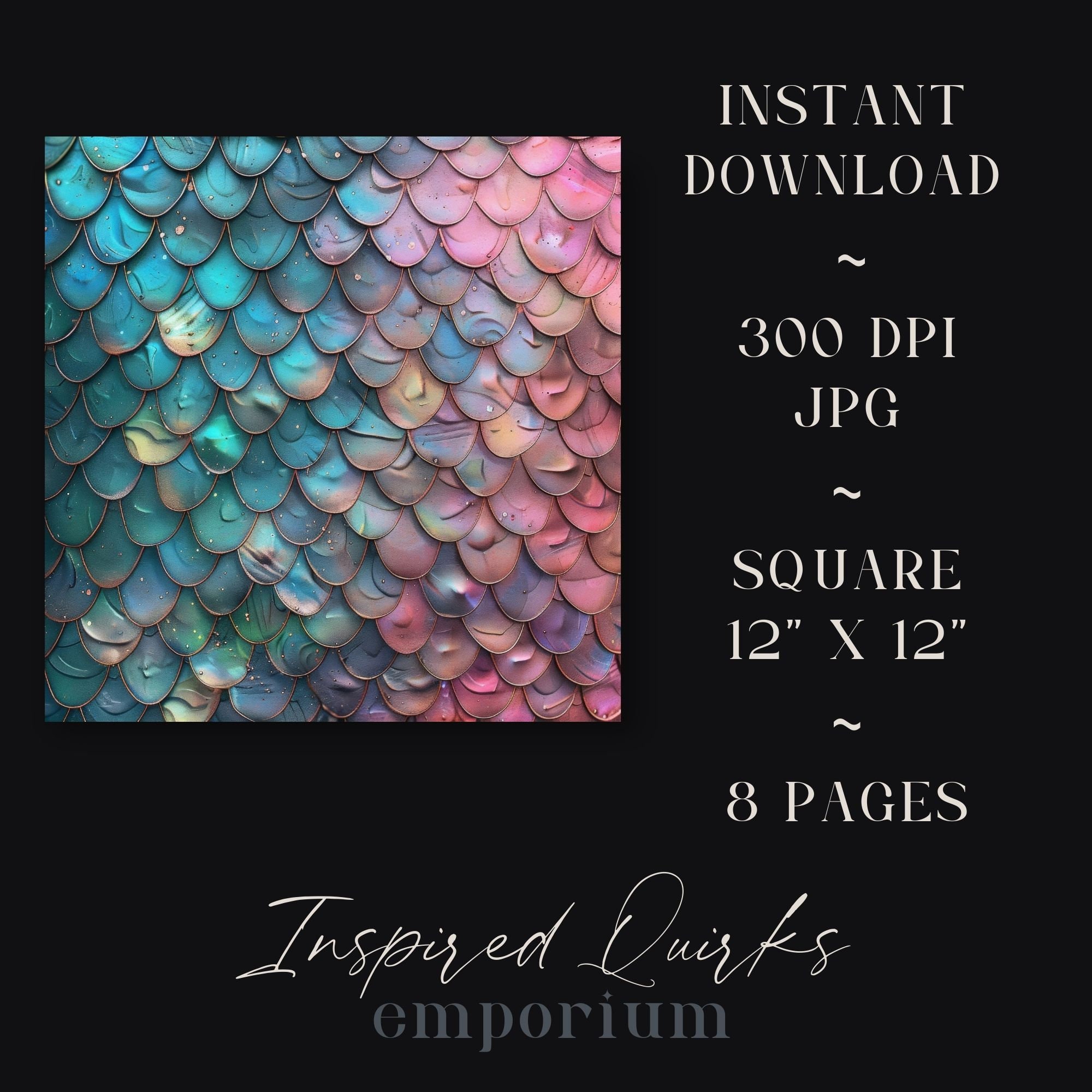 Mermaid Tail Overlay, Pink Scale Textures, Digital Download, Aqua Sea ...