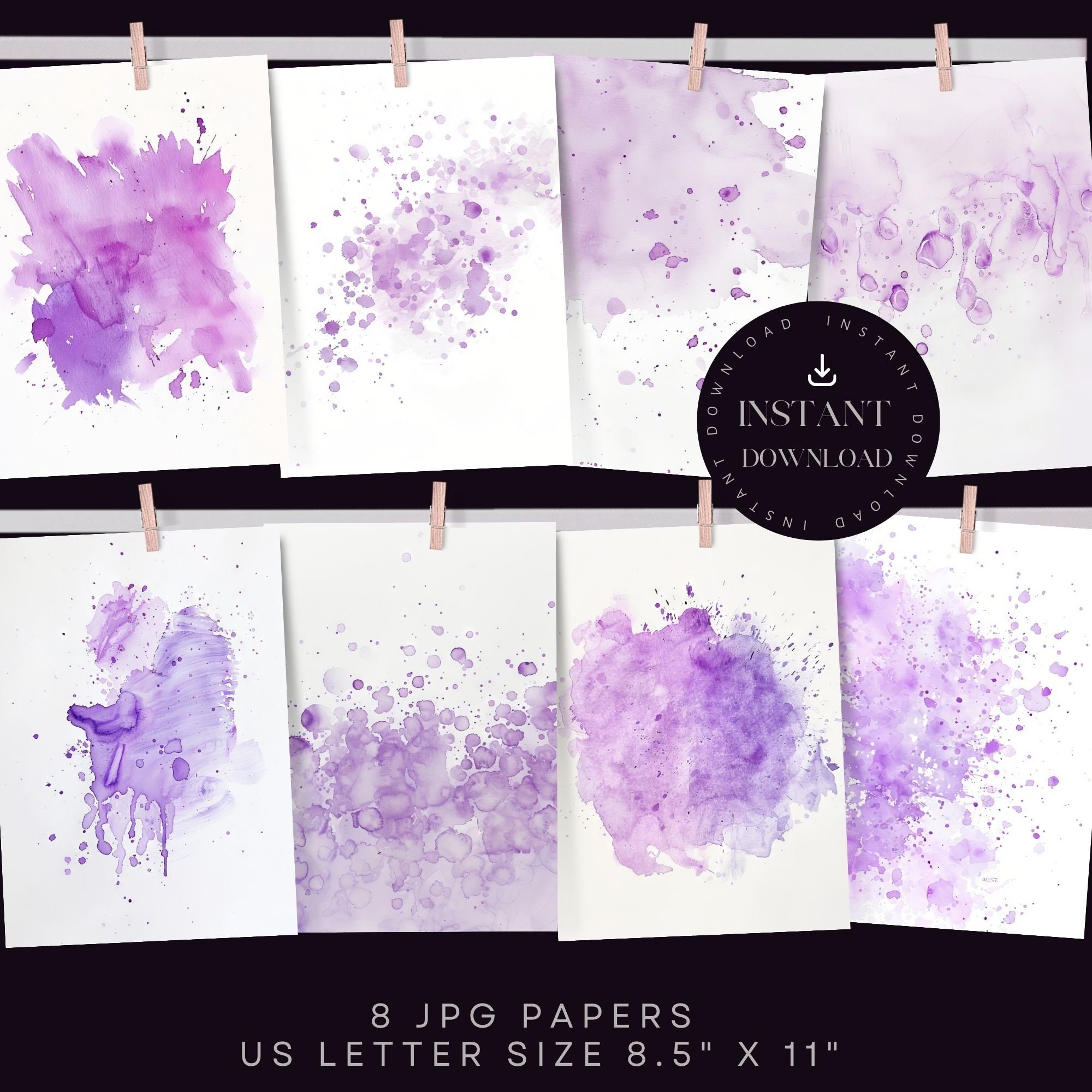 Paint Splatter Background, Purple Watercolor Washes, Painted Wall ...