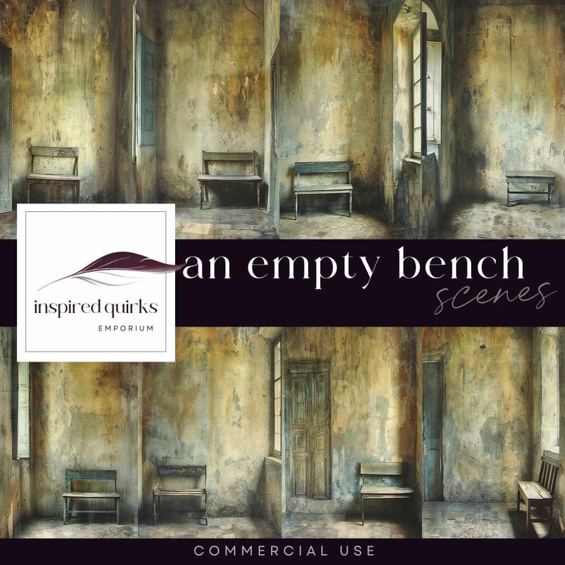 Grunge Bench Studio Backdrop, House Digital Background, Sunlight ...