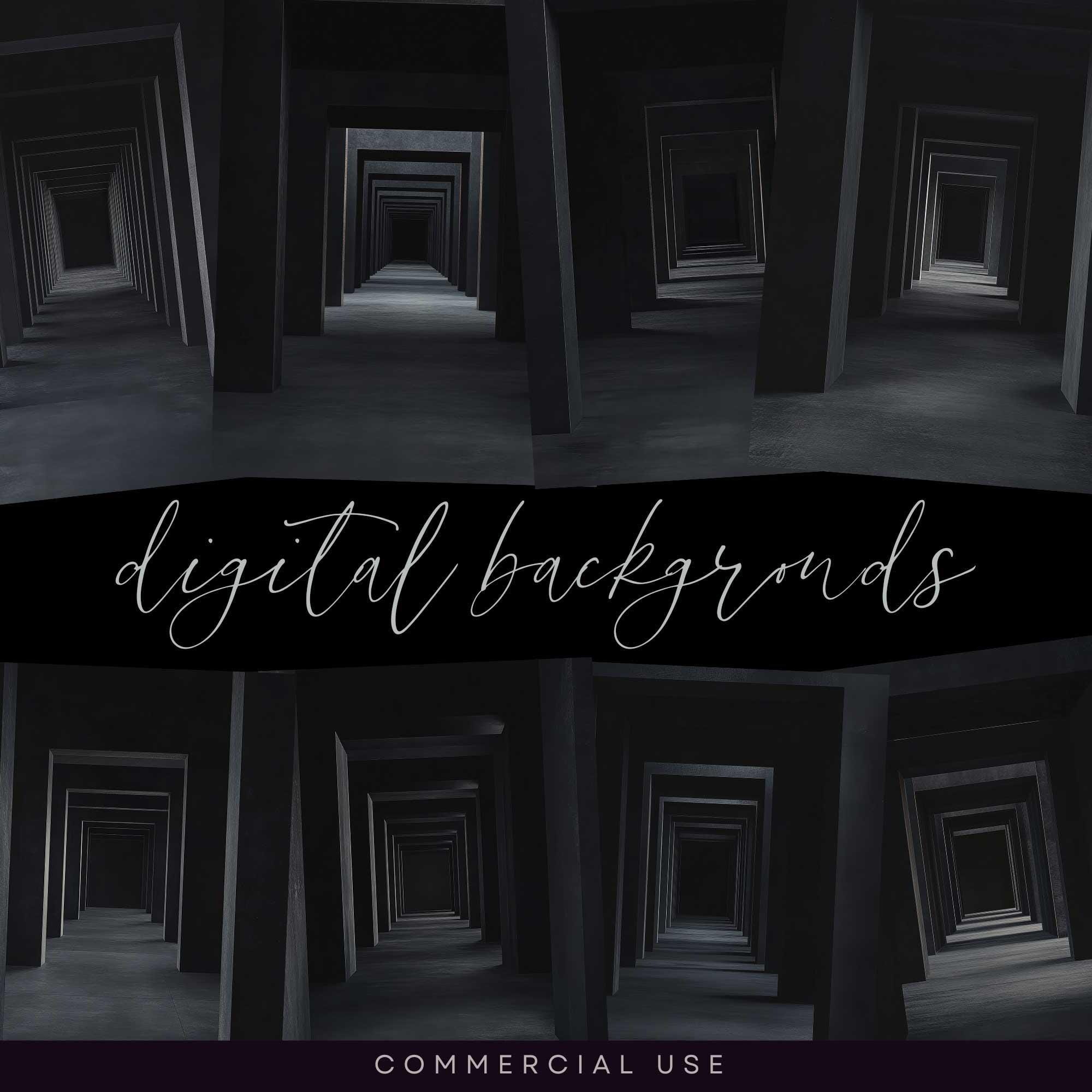 Dark Hall Background, Tunnel Backdrop, Dark Studio Scene, Night ...