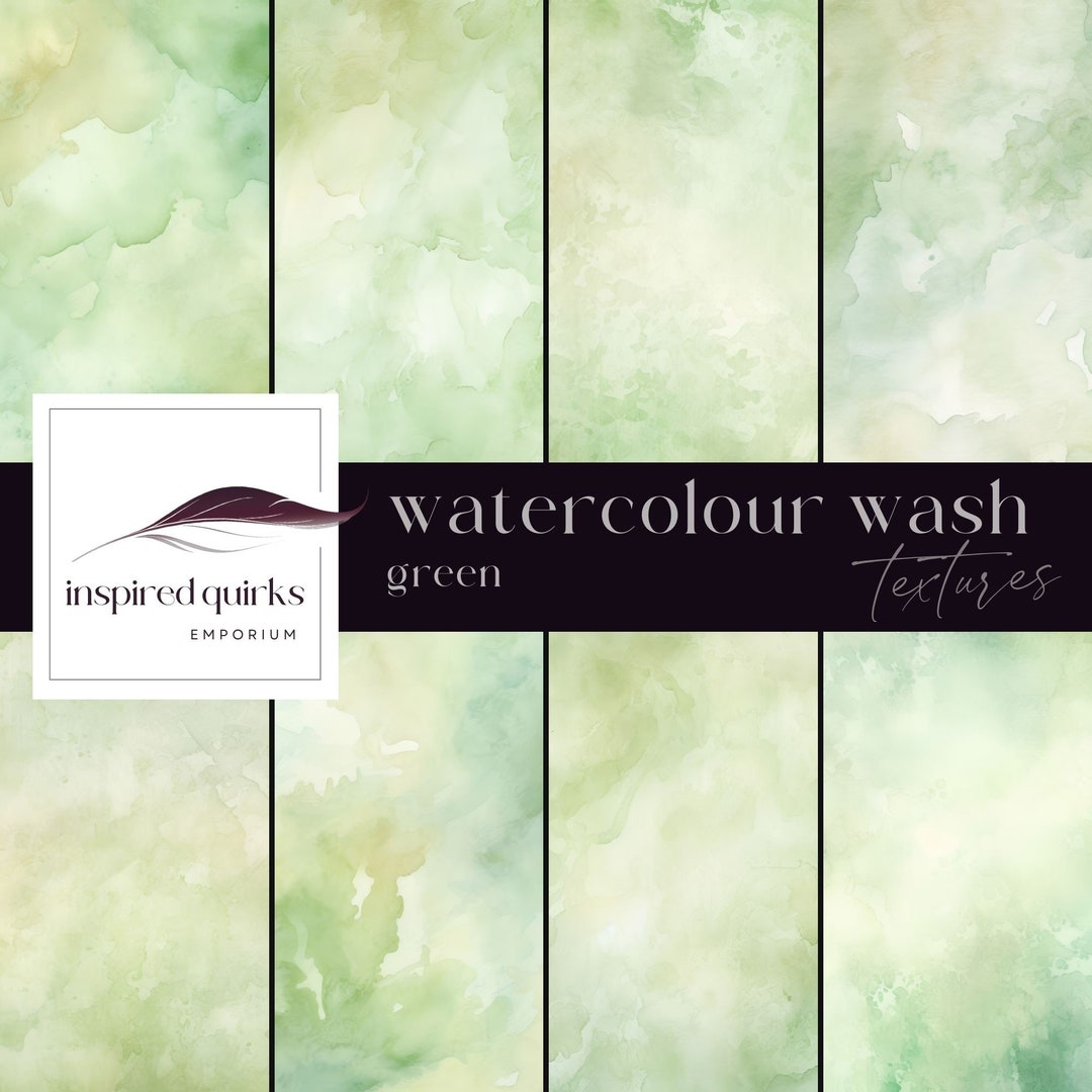 Green Watercolor Washes Textures, Pastel Background for Commercial Use ...