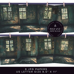 Muted Grunge Studio Backdrop, Windowl Digital Background, Sunlight ...