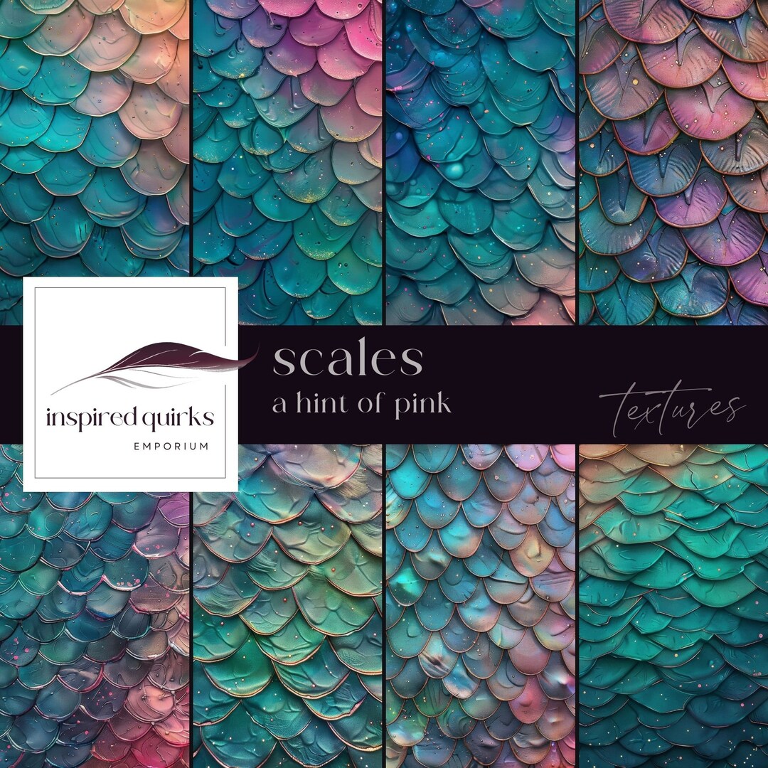 Mermaid Tail Overlay, Pink Scale Textures, Digital Download, Aqua Sea ...