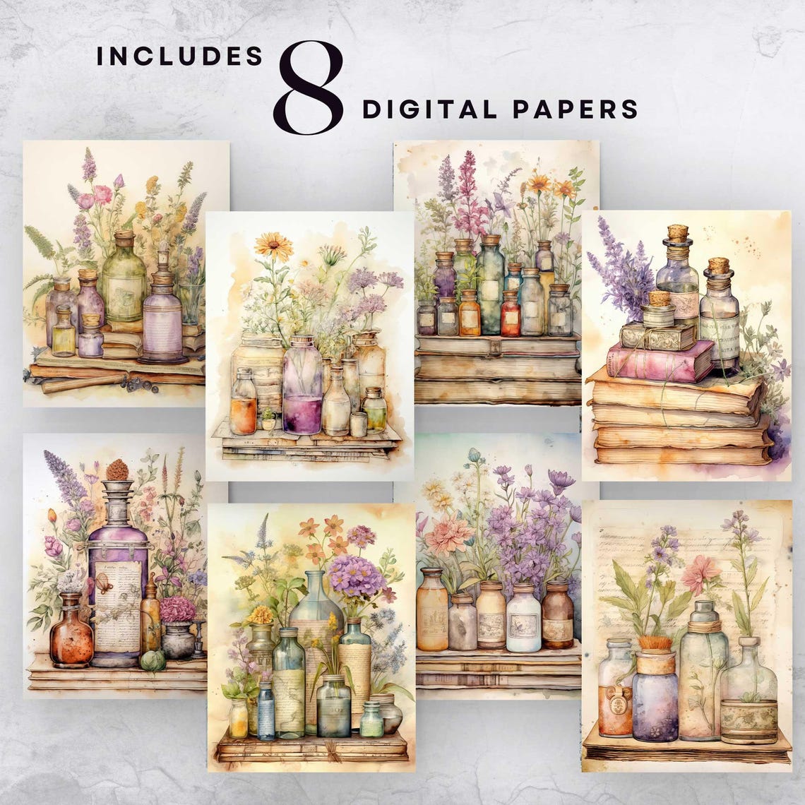 Aromatherapy Junk Journal Pages, Digital Journal Paper, Vintage ...