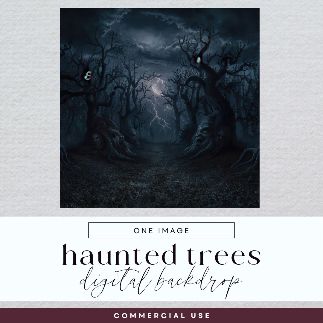 Haunted Forest Backdrop, Haunted Scene, Scary Woodlands, Haunted Trees ...