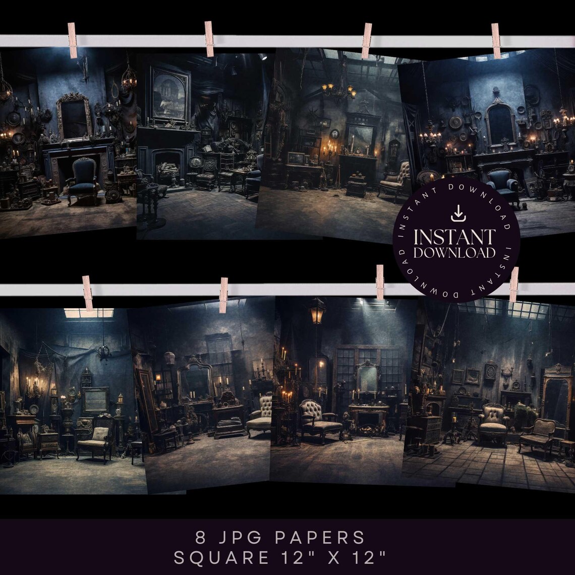 Haunted Mansion Backdrop, Rustic Living Room Background, Old House Junk ...