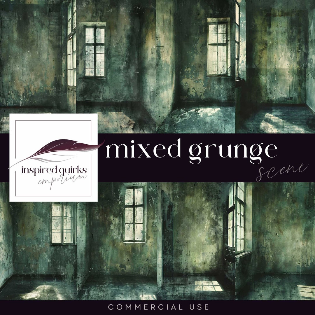 Green Grunge Studio Backdrop, Window Digital Background, Sunlight ...