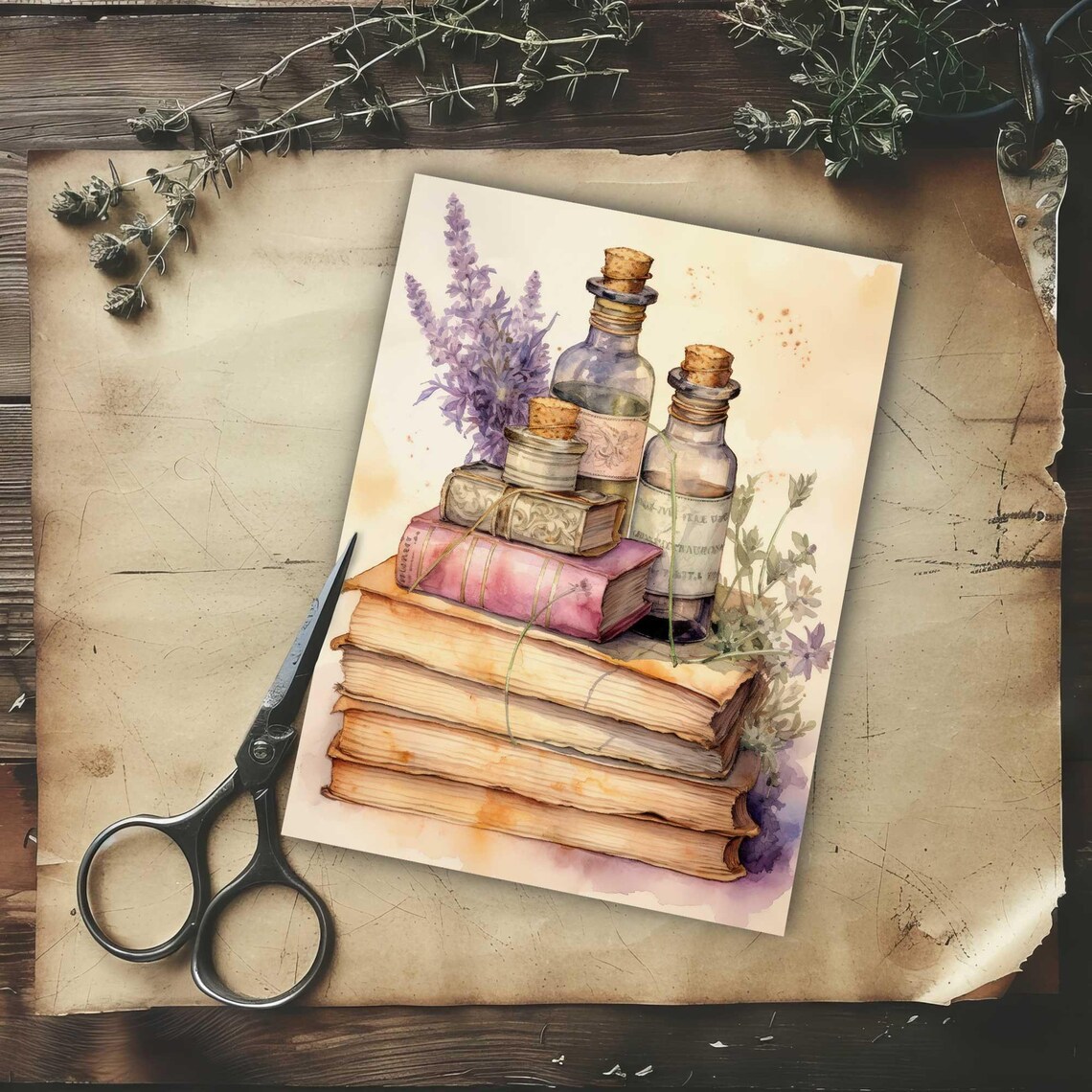 Aromatherapy Junk Journal Pages, Digital Journal Paper, Vintage ...