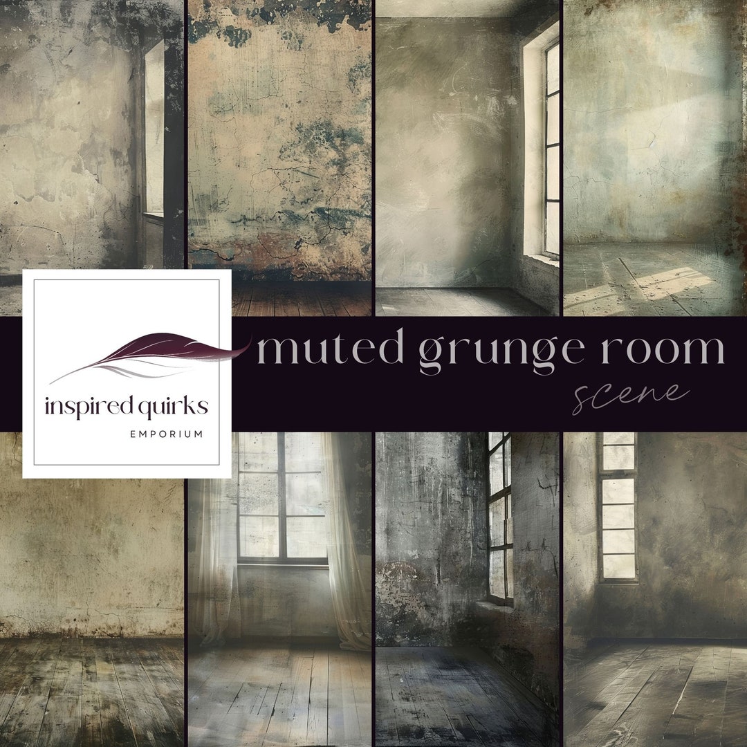 Muted Grunge Studio Backdrop, Old Wall Digital Background, Urban ...