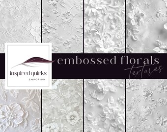 Red Embossed Flower Textures, Floral Papers, Digital Wedding Invite ...