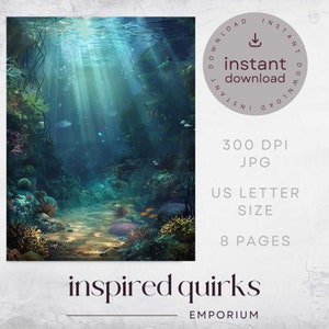 Under Sea Digital Backdrop, Ocean Theme Background, Underwater Overlay ...