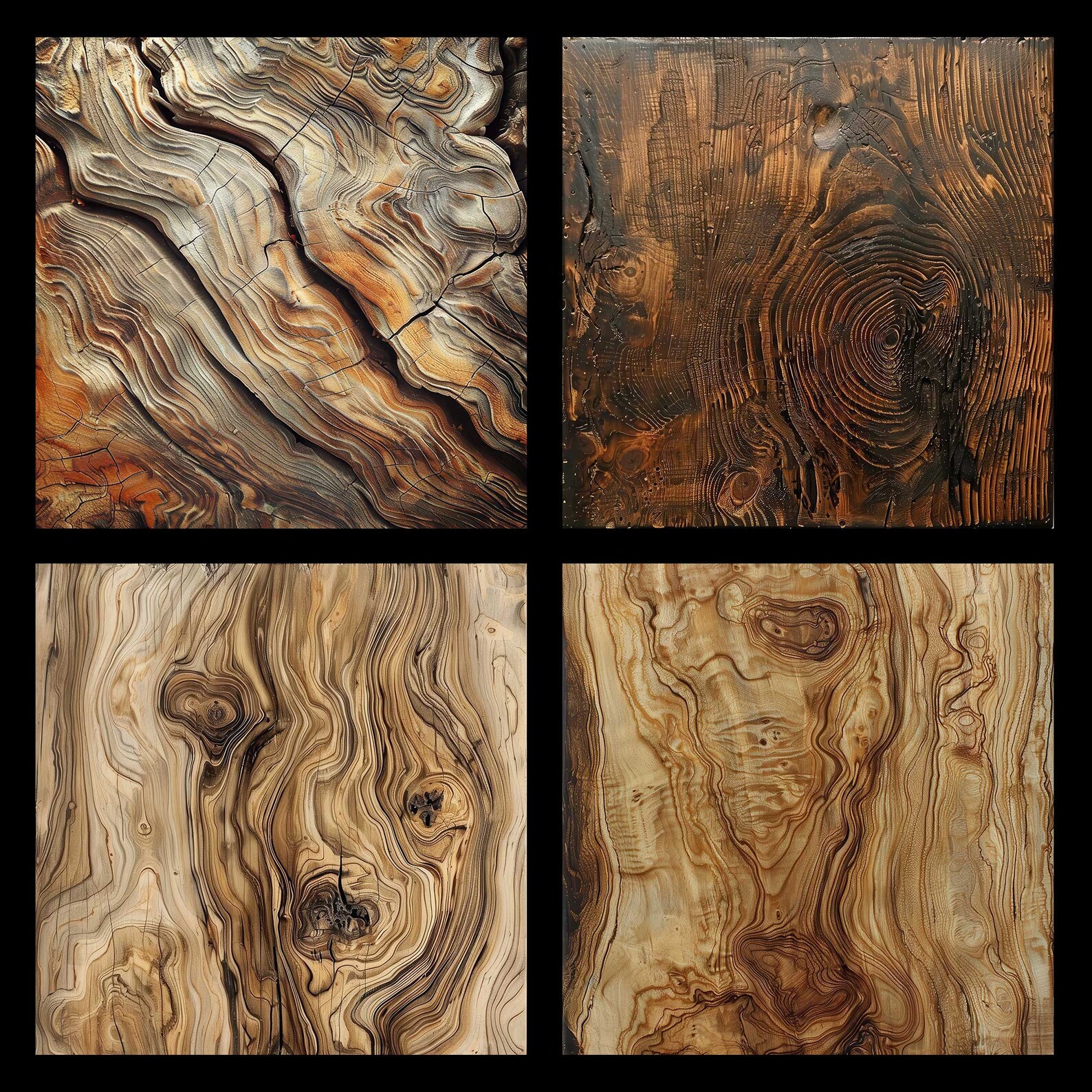 Distressed Wood Digital Paper, Tree Trunk Textures, Knotted Tree ...