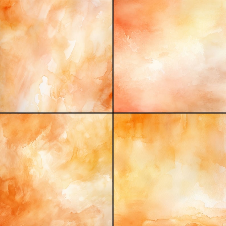 Orange Watercolor Washes Textures, Pastel Background for Commercial Use ...