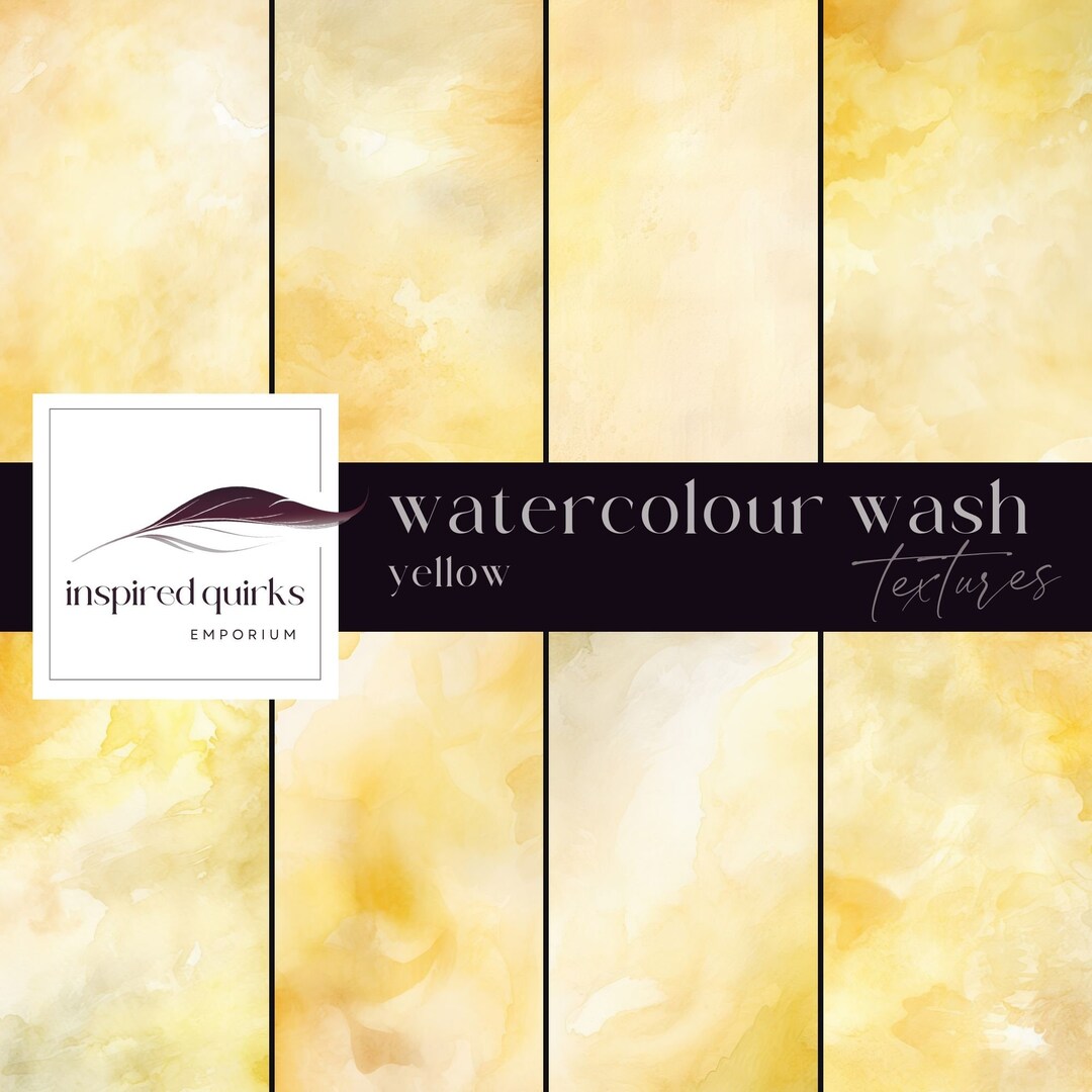 Yellow Watercolor Washes Textures, Pastel Background for Commercial Use ...