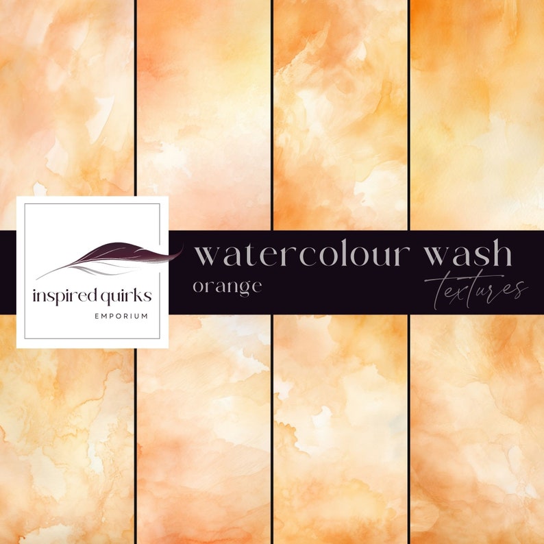 Orange Watercolor Washes Textures, Pastel Background for Commercial Use ...