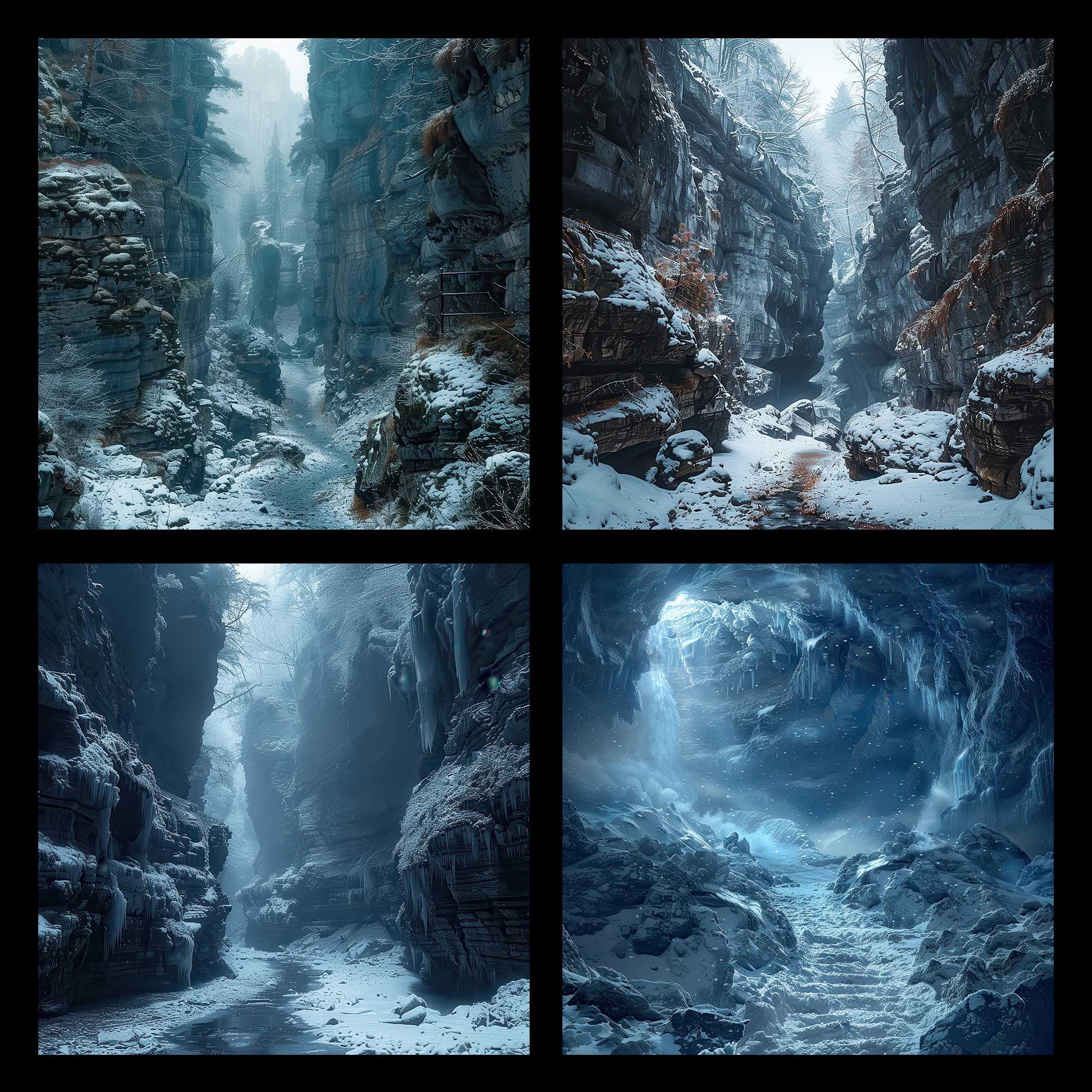 Digital Backdrop Winter, Snowy Mountain Background, Seasonal Junk ...