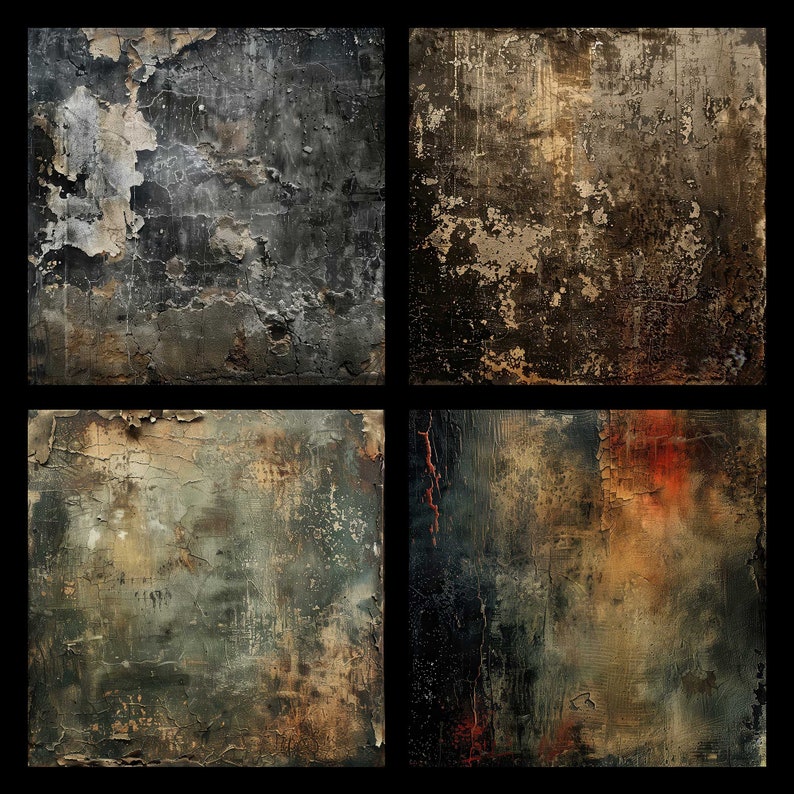 Metal Texture for Junk Journal, Grunge Painted Overlays, Digital ...