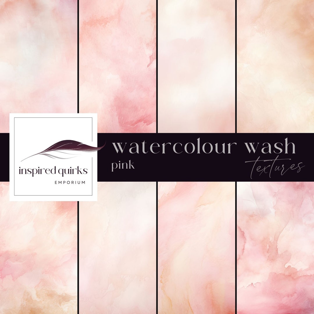 Pink Watercolor Washes Textures, Pastel Background for Commercial Use ...