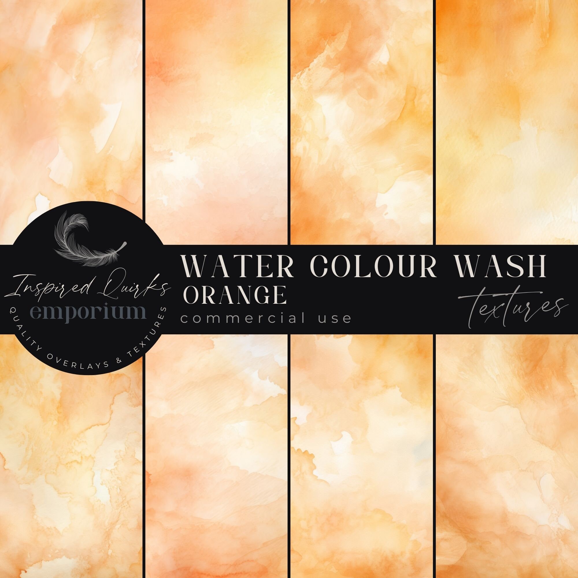 Orange Watercolor Washes Textures, Pastel Background for Commercial Use ...