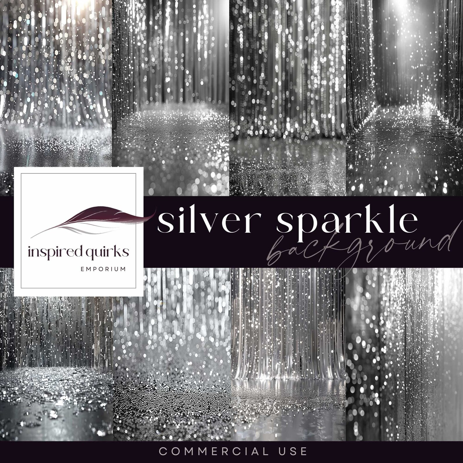 Silver Foil Backdrop, Silver Sparkles Digital Background, Sequin ...