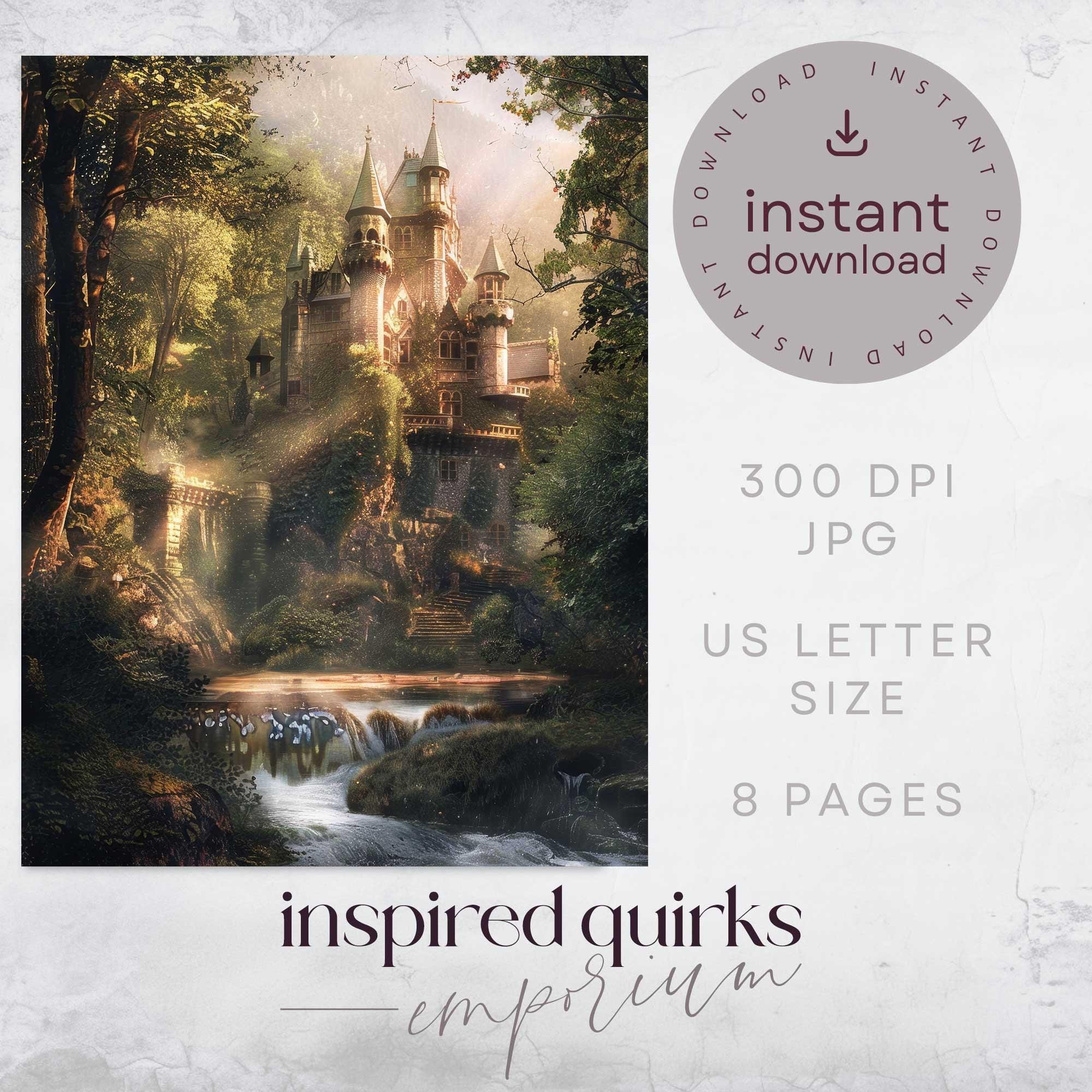 Princess Castle Digital Backdrop, Enchanted Fairytale Background ...