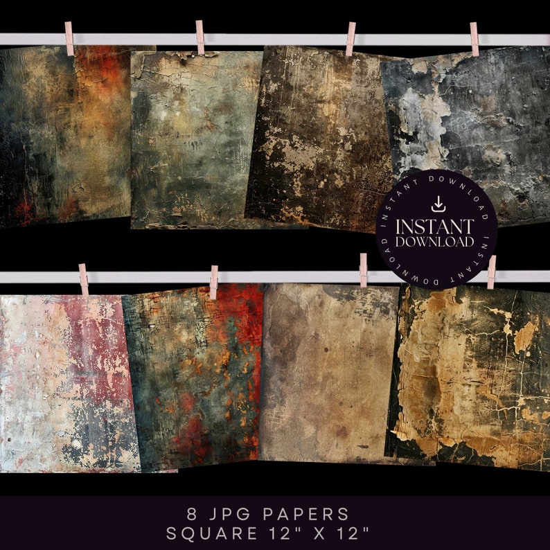 Metal Texture for Junk Journal, Grunge Painted Overlays, Digital ...