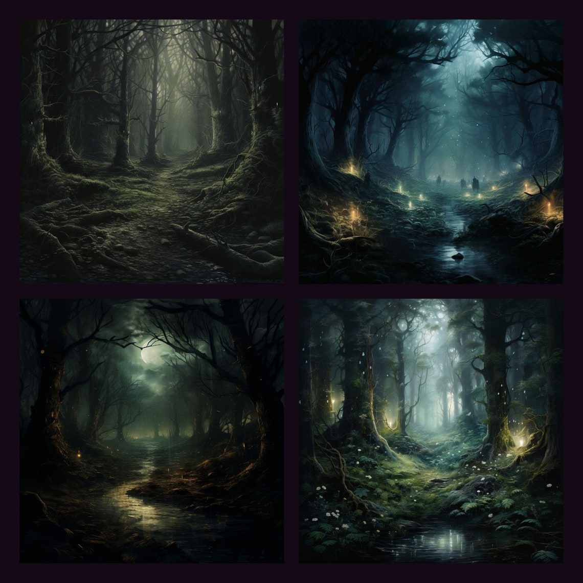 Magical Forest Backdrop, Enchanted Background, Woodland Overlay ...