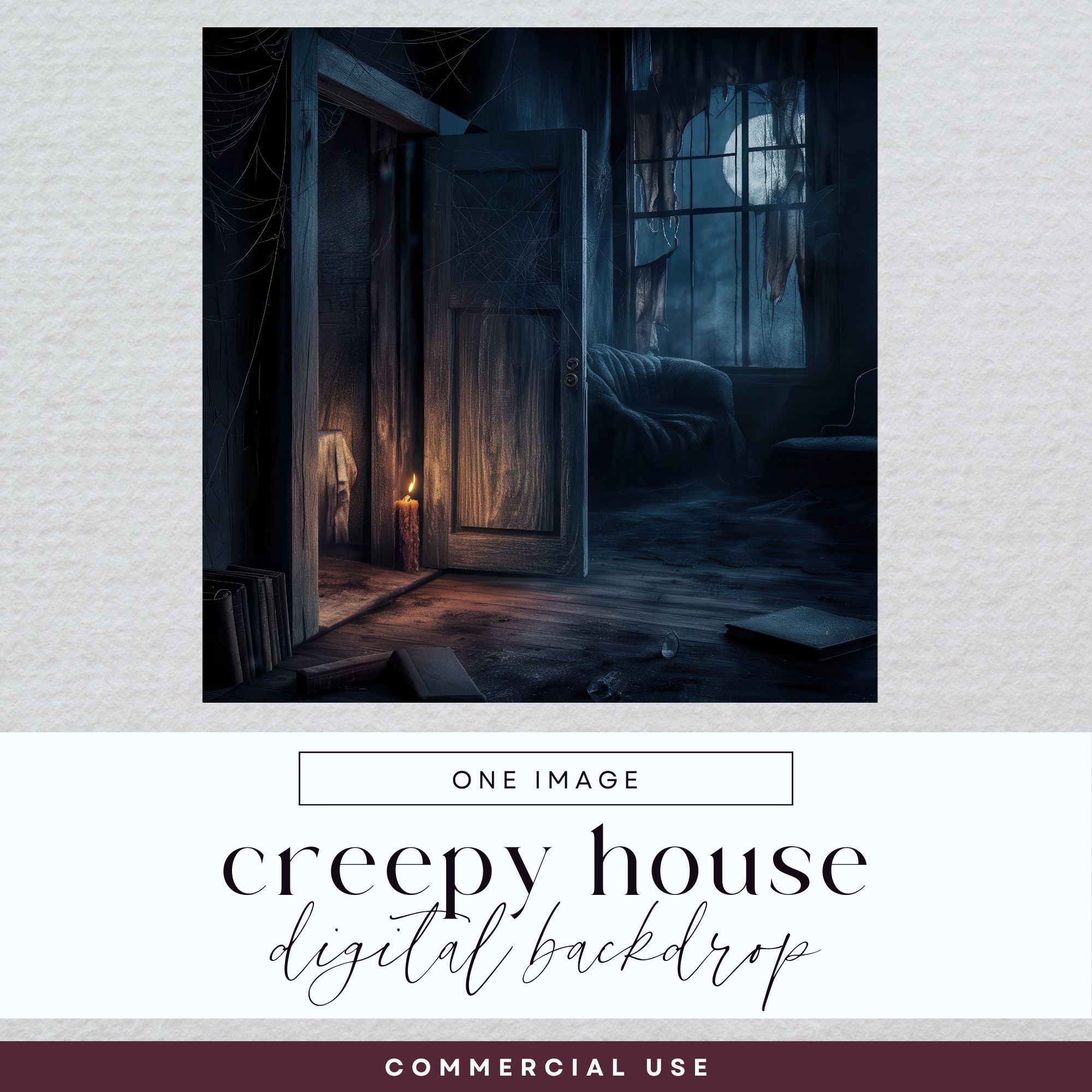 Haunted House Backdrop, Creepy Room Scene, Scary Doll Papers, Abandoned ...