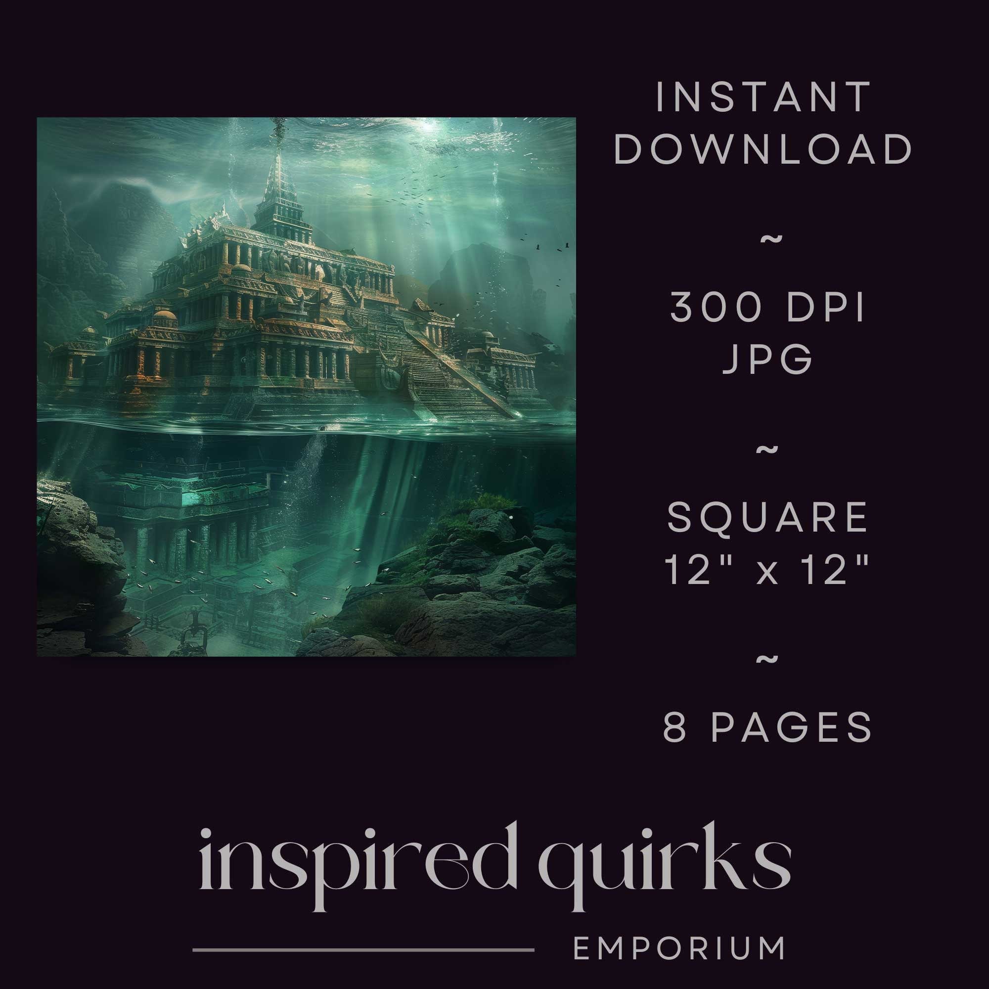 Underwater Digital Background, Ocean Backdrop, Fantasy Sea Overlay ...