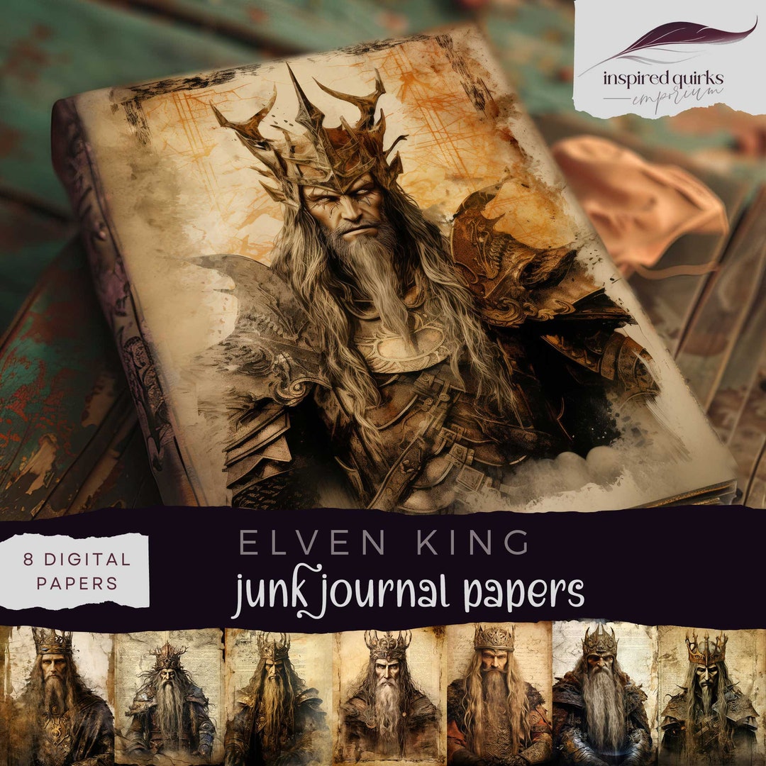 Elven Junk Journal, Elf King Digital Journal Paper, Fantasy Printable ...
